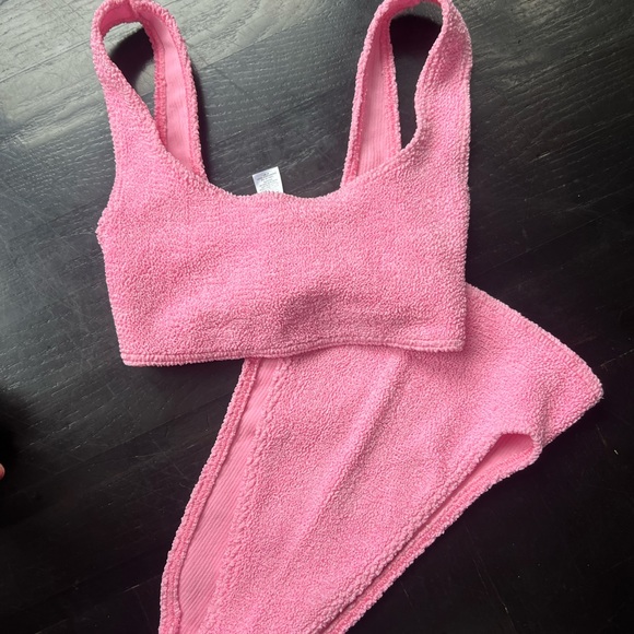 ASOS | Swim | Asos Pink High Waisted Terry Bathing Suit | Poshmark